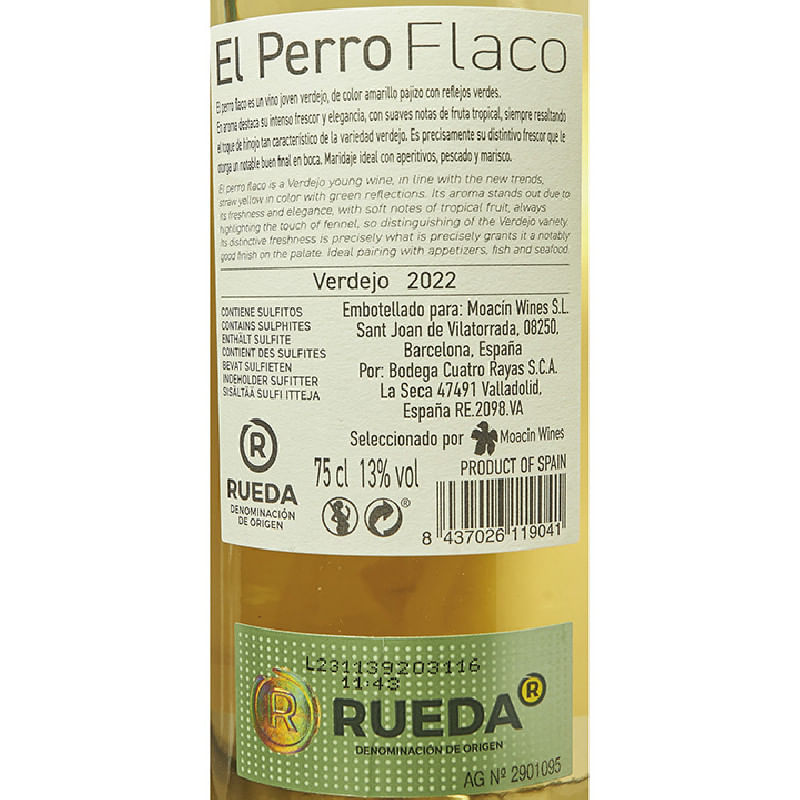 El Perro Flaco Verdejo Rueda Blanc en La Sirena
